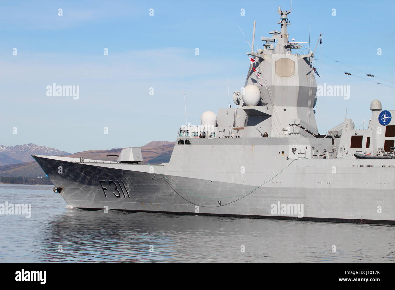 KNM Roald Amundsen (F311), a Fridtjof Nansen-class frigate of the Royal ...