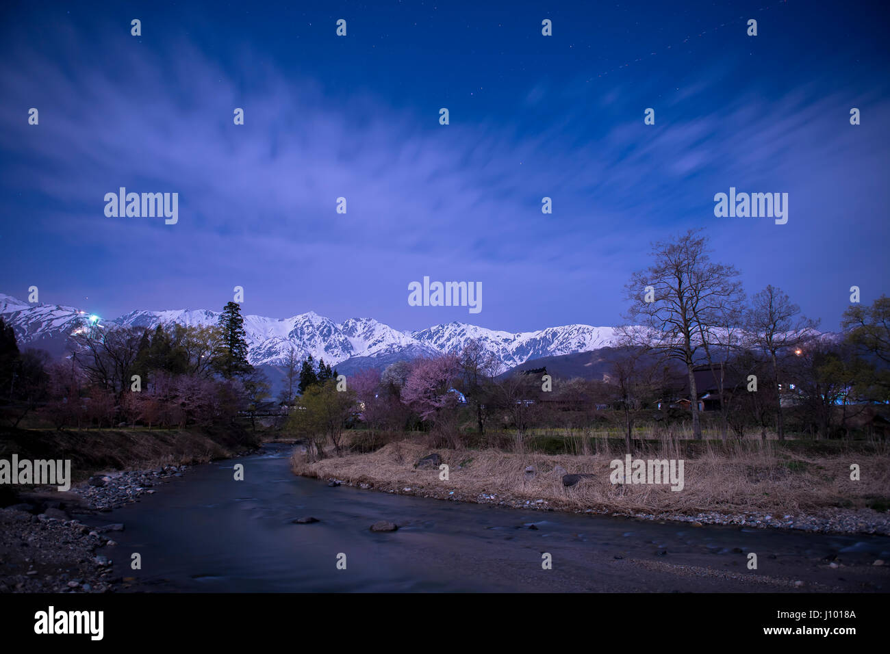 River at Night, Ooide, Nagano, Japan Stock Photo - Alamy