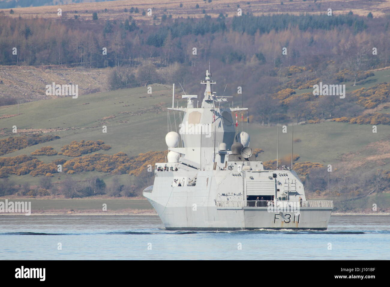 KNM Roald Amundsen (F311), a Fridtjof Nansen-class frigate of the Royal ...