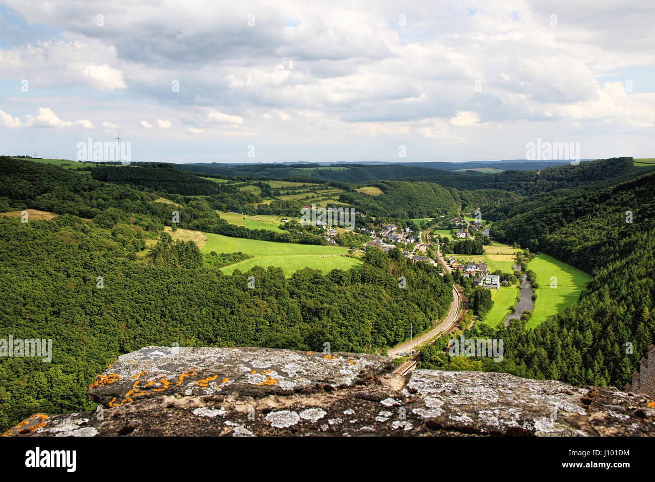 View from Bourscheid Castle in the Ardennes, Luxembourg Stock Photo - Alamy