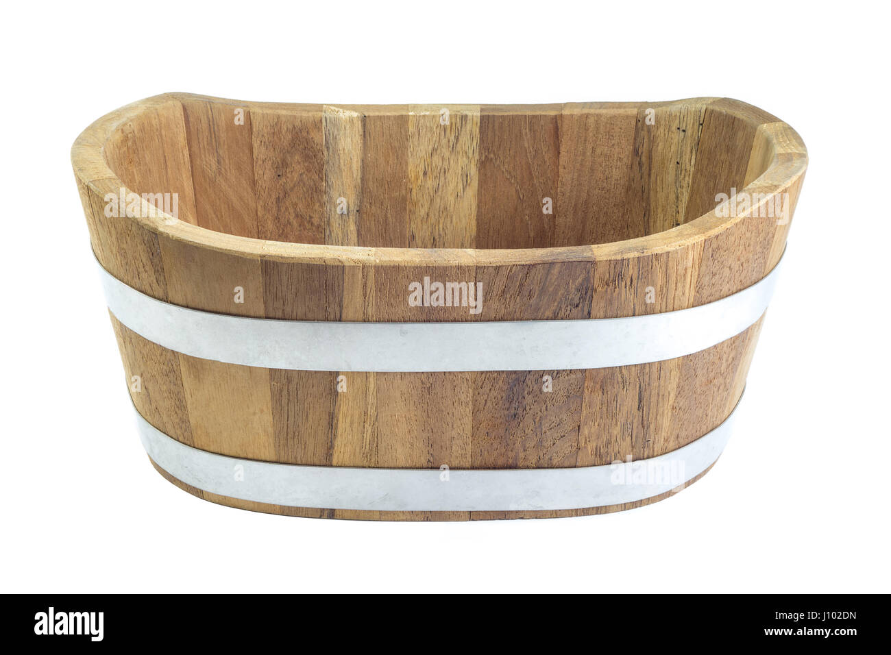 Brown Bucket on white background Stock Photo - Alamy
