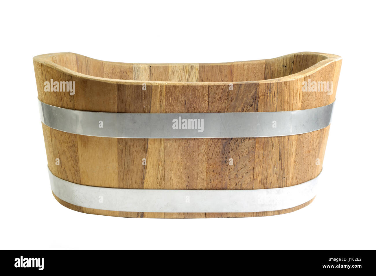 Brown Bucket on white background Stock Photo - Alamy
