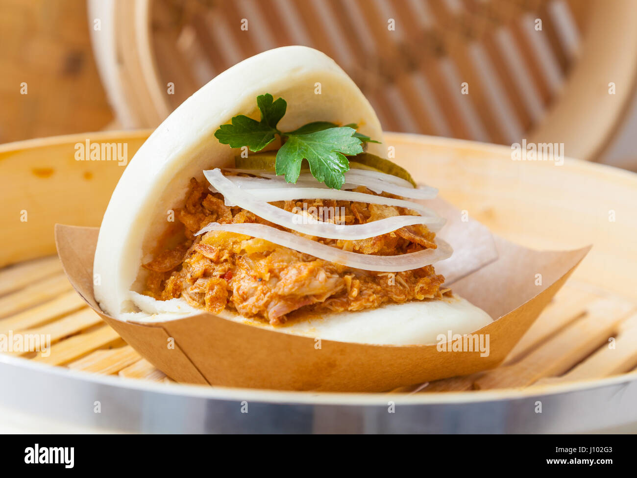 Bao sandwich, Asian street food Stock Photo - Alamy