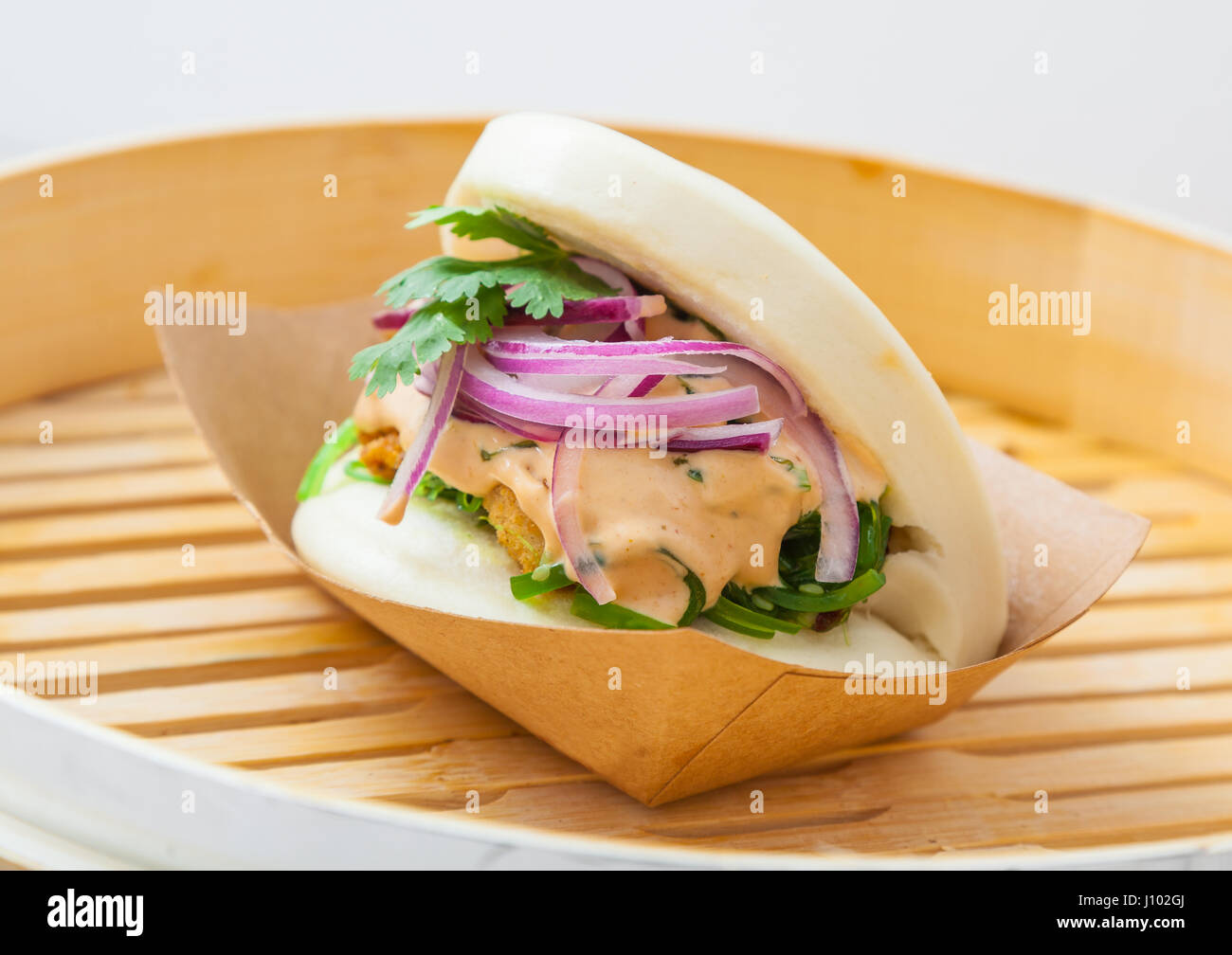 Bao sandwich, Asian street food Stock Photo - Alamy