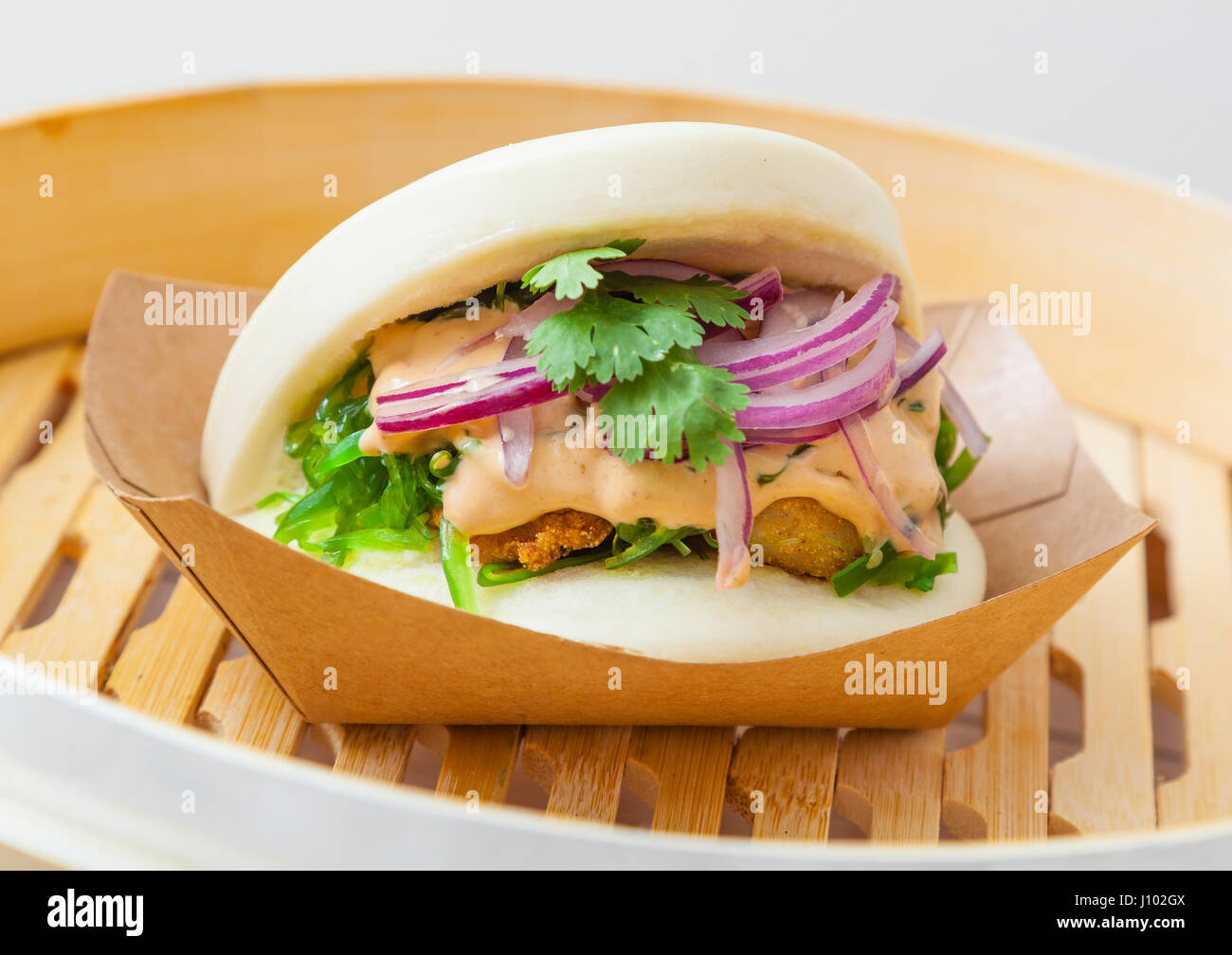 Bao sandwich, Asian street food Stock Photo - Alamy