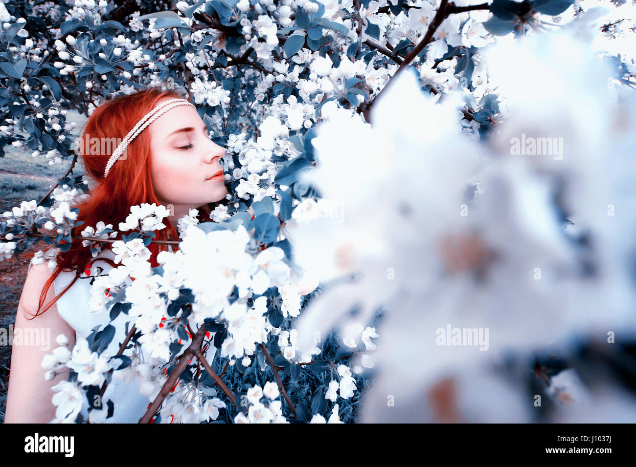 Girl on a spring sunny afternoon for a walk in the park Stock Photo - Alamy