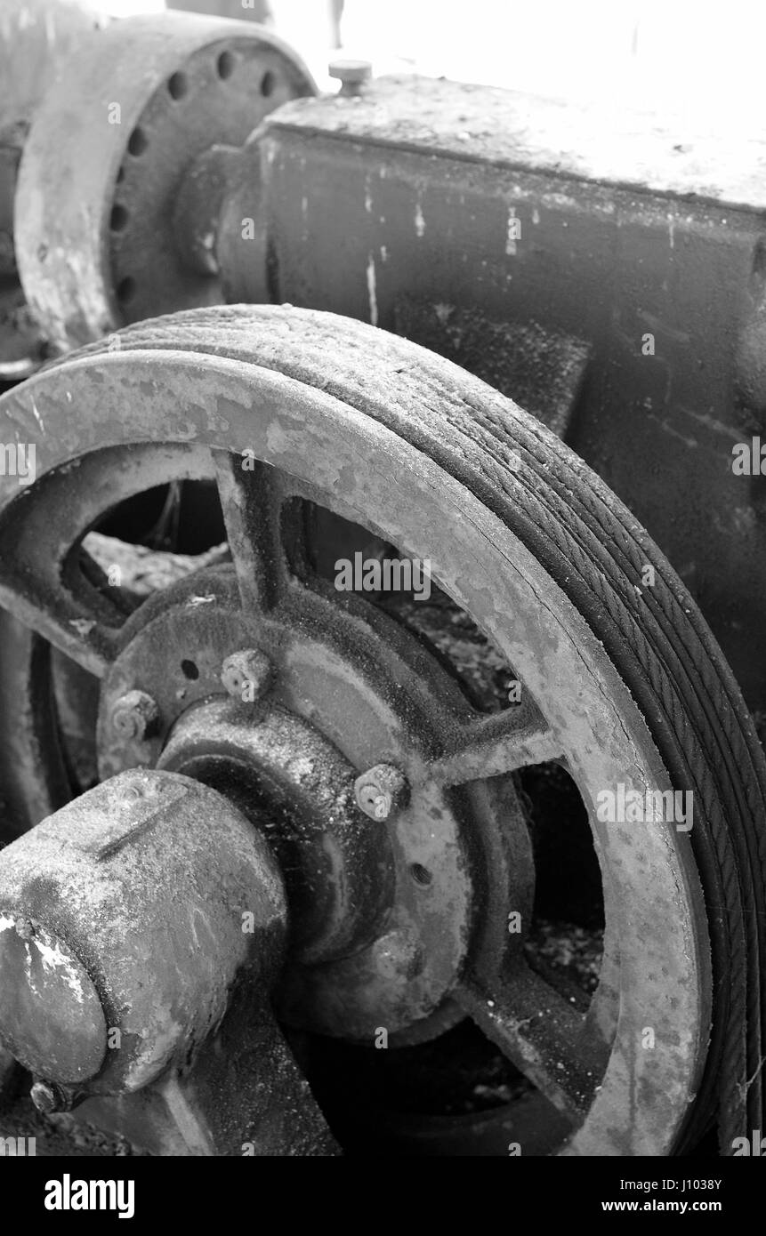 Abandoned elevator cable control Stock Photo - Alamy