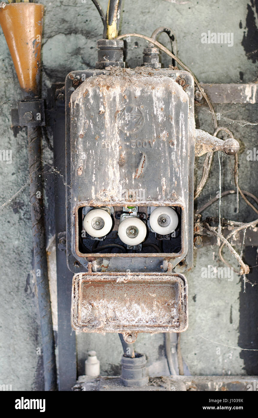 Old rusty eletrical box Stock Photo - Alamy