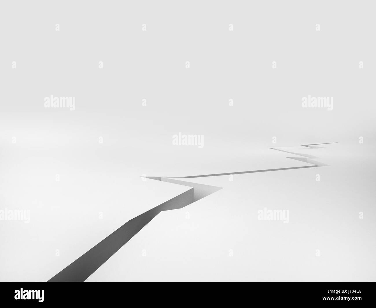 Cracked Floor with white background, 3d rendering illustration Stock ...