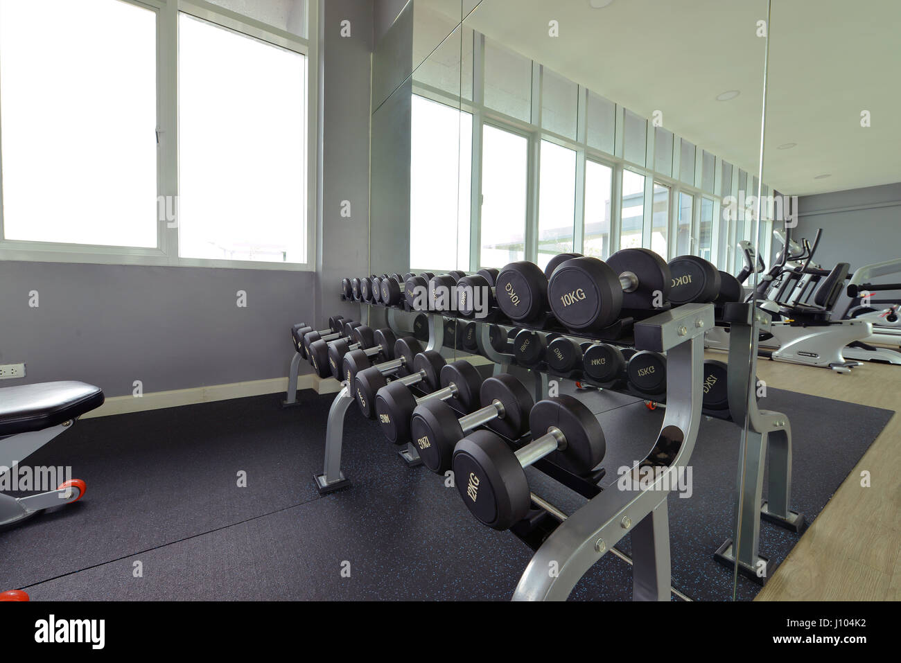 Modern Fitness Center interior design, luxury Gym Stock Photo - Alamy