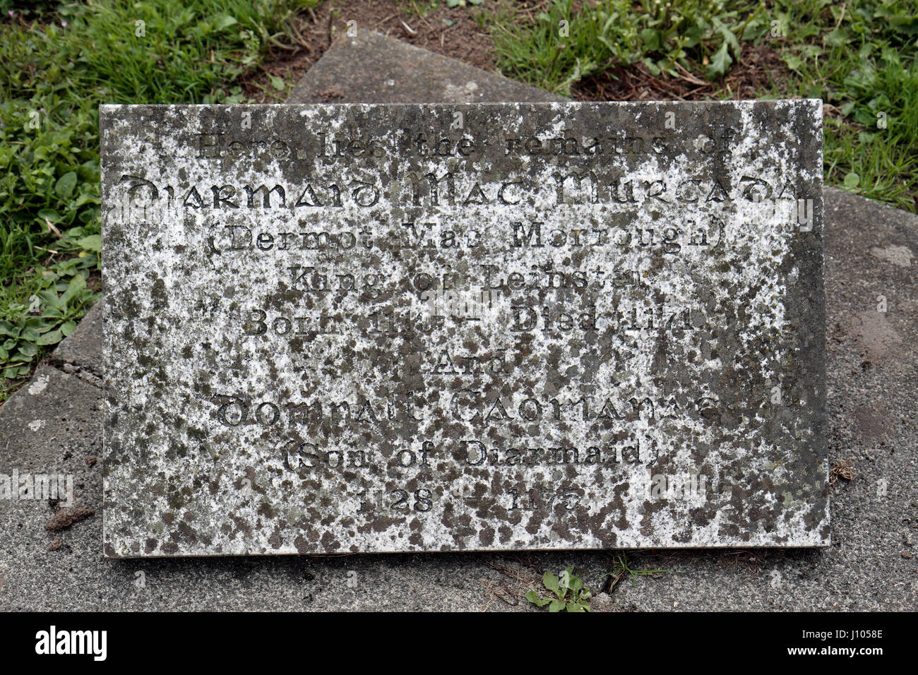 Marker on the grave of Diarmuid MacMurrough in the Cathedral Church of ...