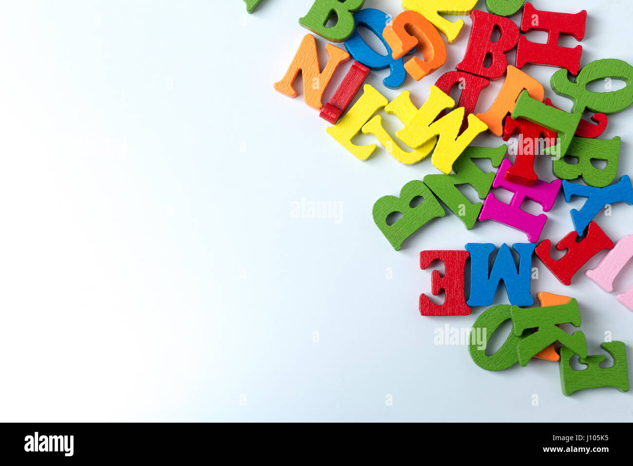 Wooden colored letters on a white background in various places Stock ...
