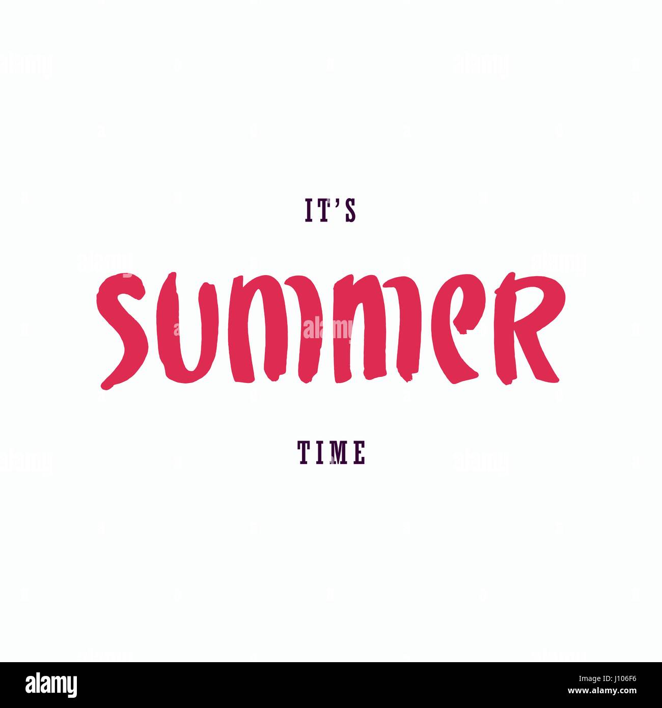 Summer. Handwritten grunge brush inscription. Vector lettering design ...
