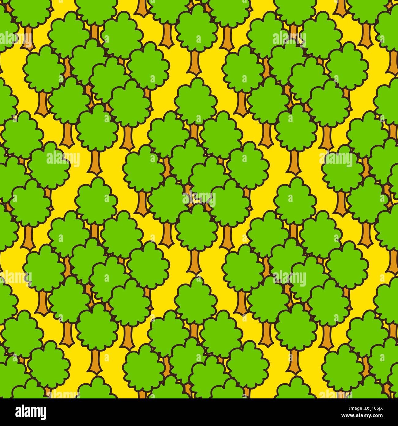 Trees seamless pattern, tileable background. Land covered with forest ...
