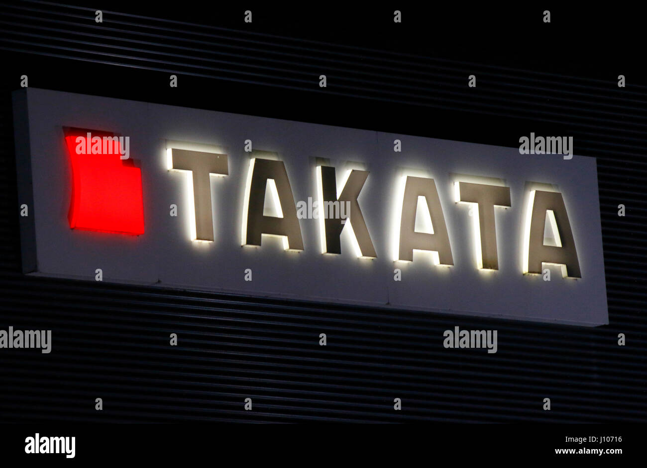 das Logo der Marke/ the logo of the brand "Takata", Berlin Stock Photo ...