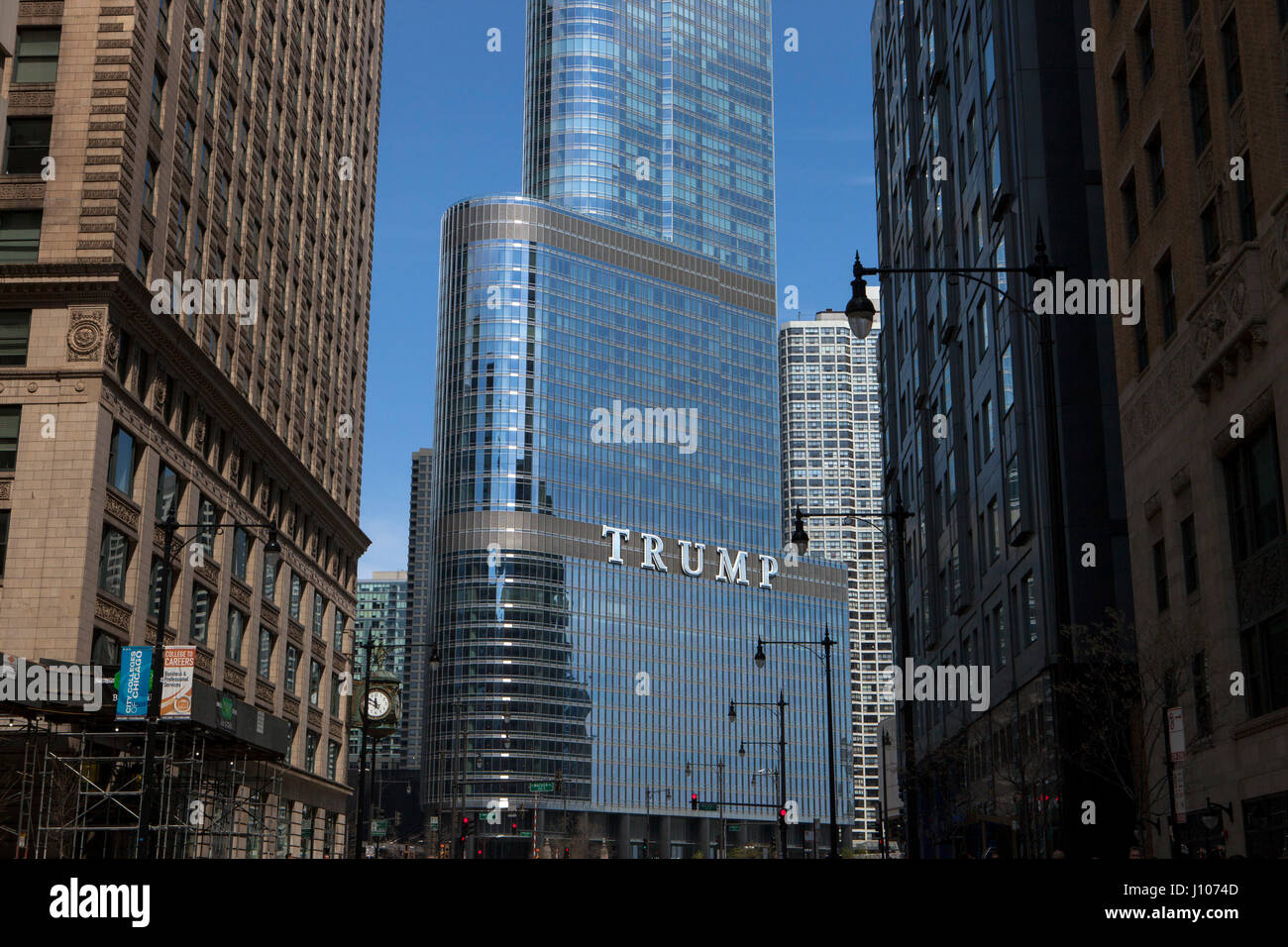 Trump International Hotel and Tower Chicago. High rise building owned ...
