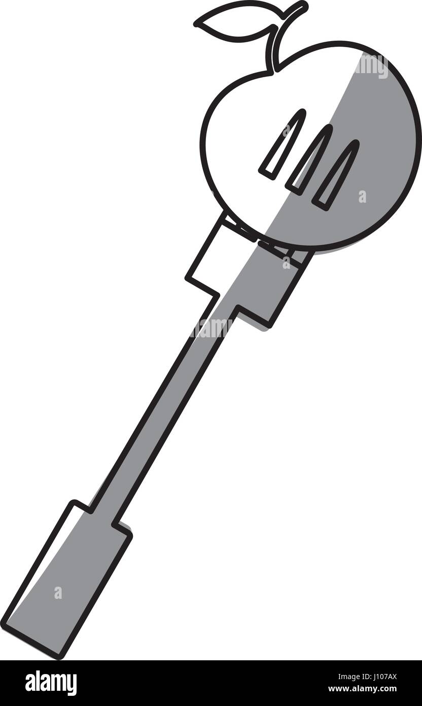 apple with fork picnic shadow Stock Vector Image & Art - Alamy