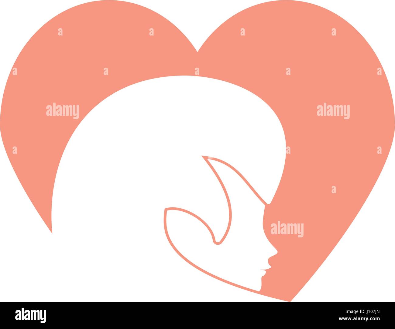 Heart hand girl portrait Stock Vector Images - Alamy