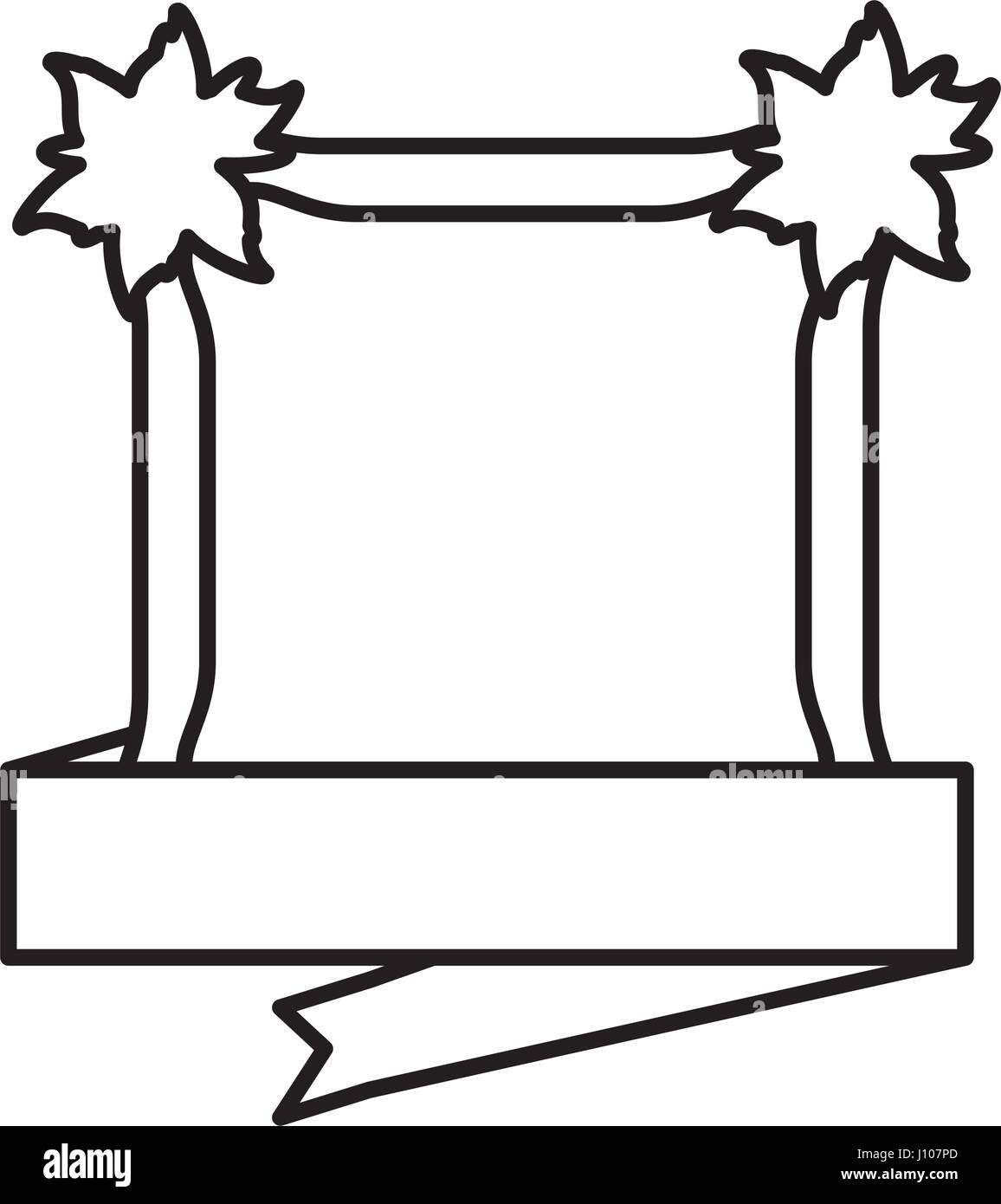 label ribbon flower decoration empty outline Stock Vector Image & Art ...