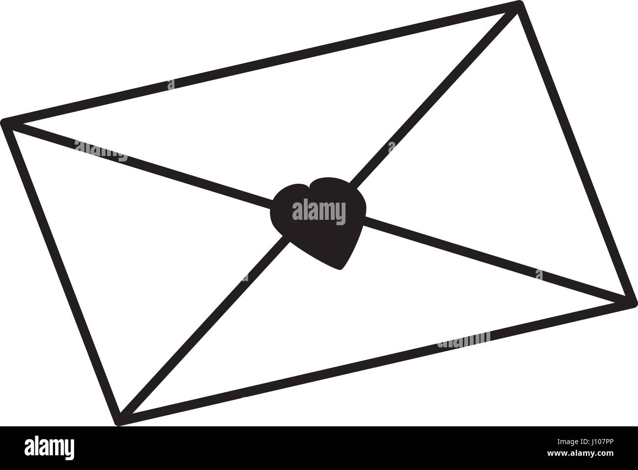 message envelope heart letter outline Stock Vector Image & Art - Alamy