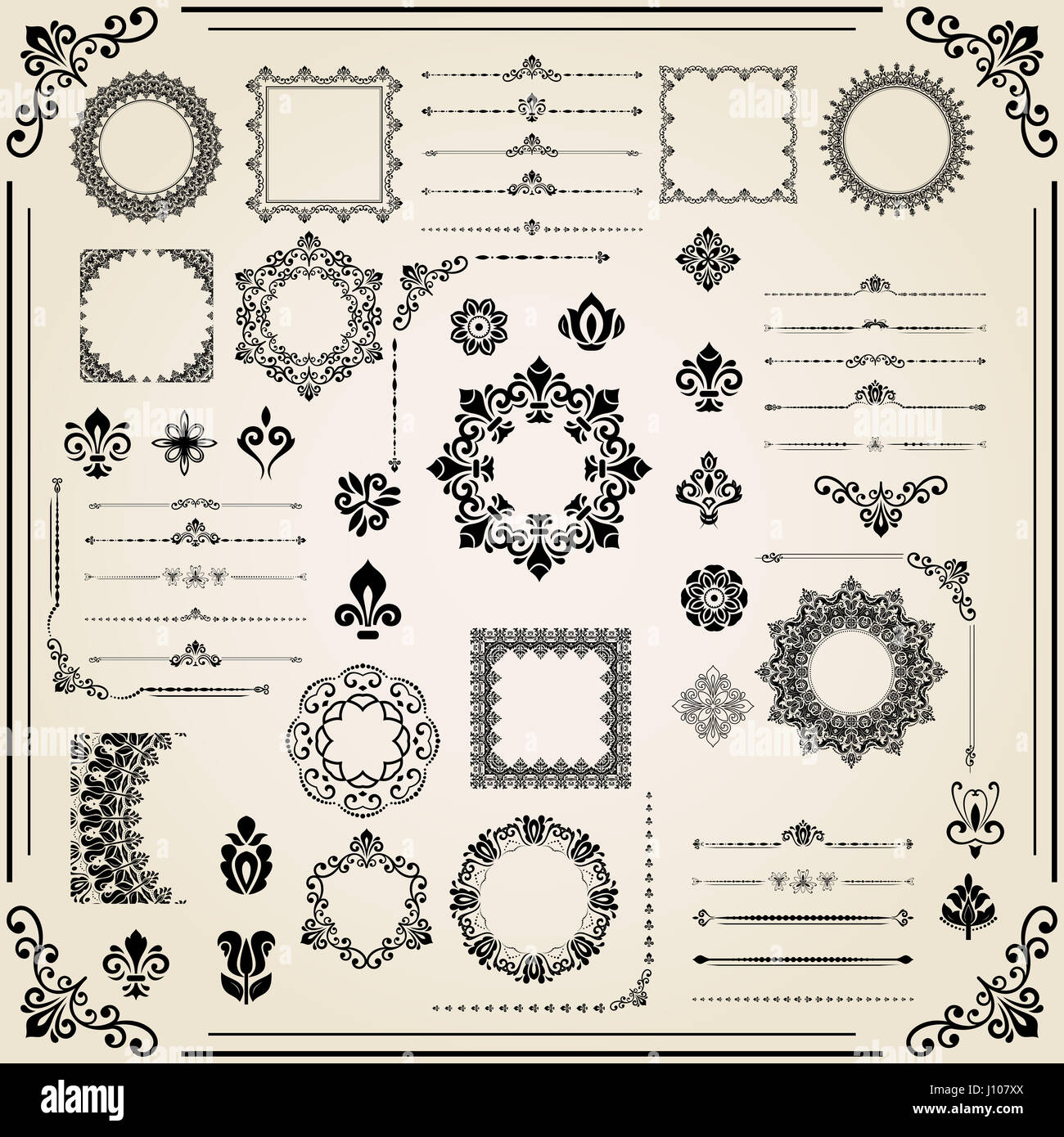 Vintage Set of Elements Stock Photo - Alamy