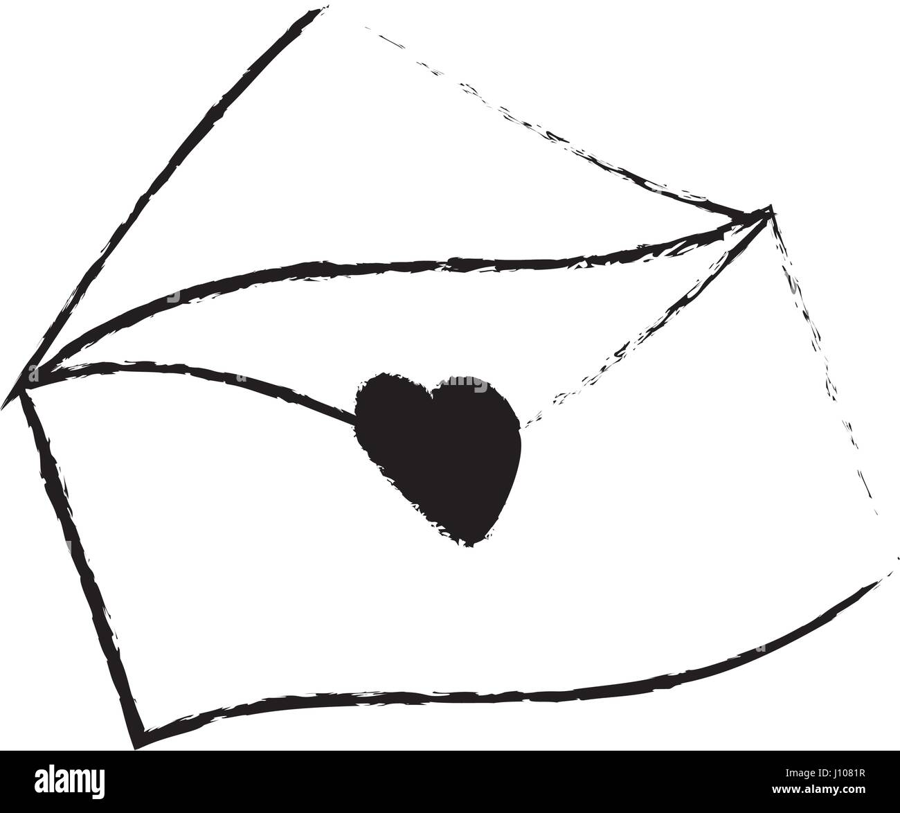 Message envelope romantic sketch Stock Vector Images - Alamy