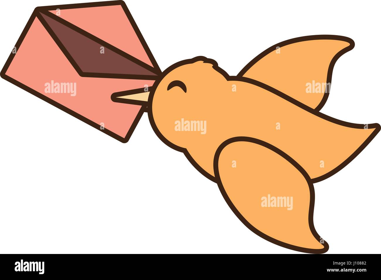 cute bird mail romantic concept Stock Vector Image & Art - Alamy