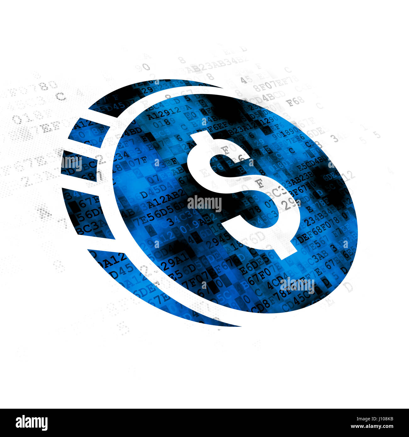 Currency concept: Dollar Coin on Digital background Stock Photo - Alamy