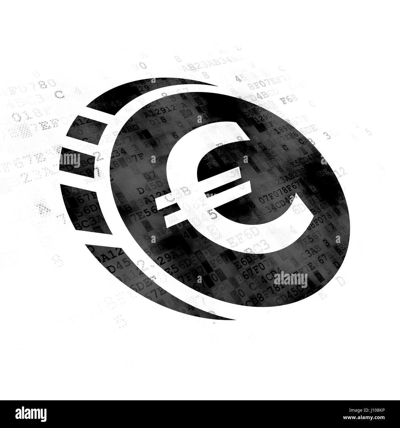 Digital euro money icon Cut Out Stock Images & Pictures - Alamy