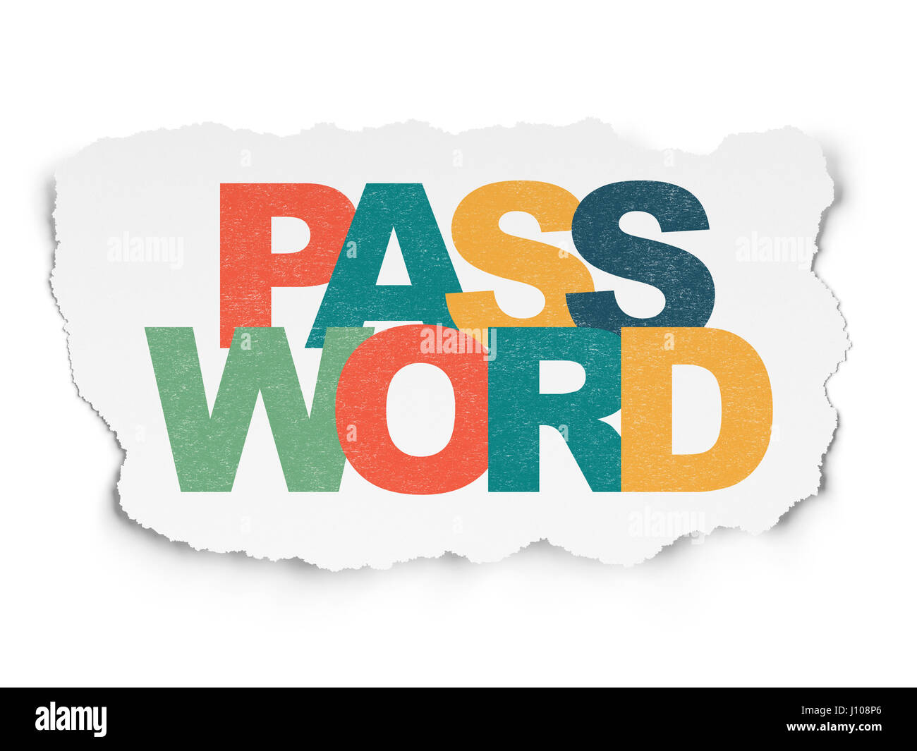 Protection concept: Password on Torn Paper background Stock Photo - Alamy