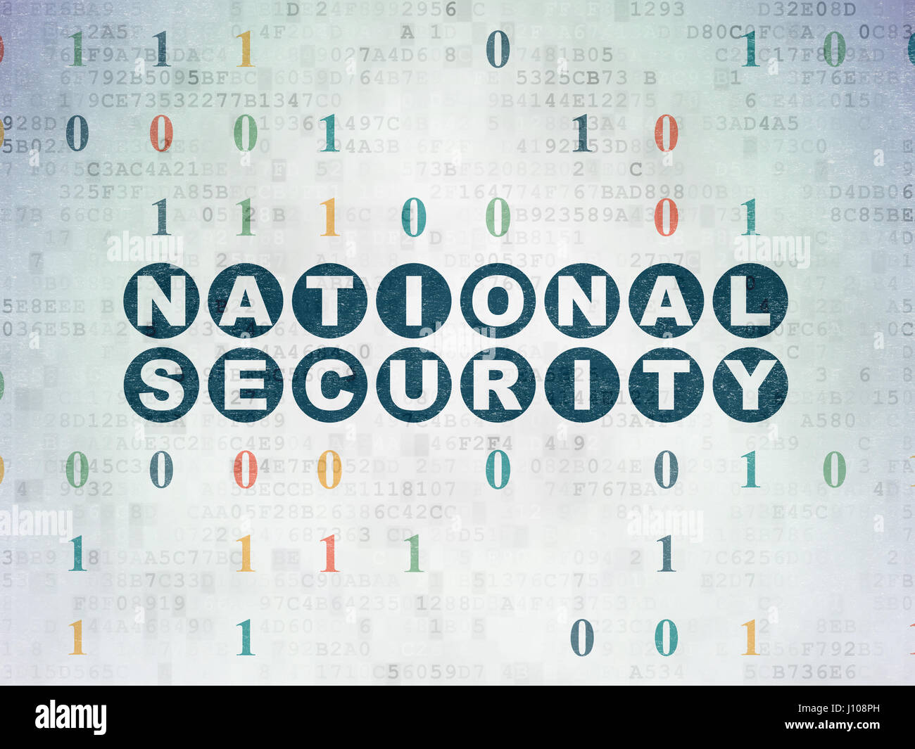 Security concept: National Security on Digital Data Paper background ...