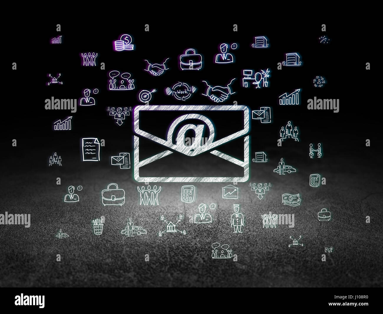 Finance concept: Email in grunge dark room Stock Photo - Alamy