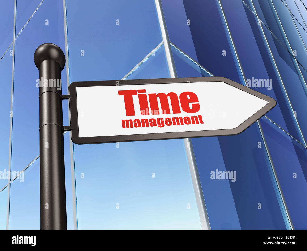 Timeline concept: sign Time Management on Building background Stock ...