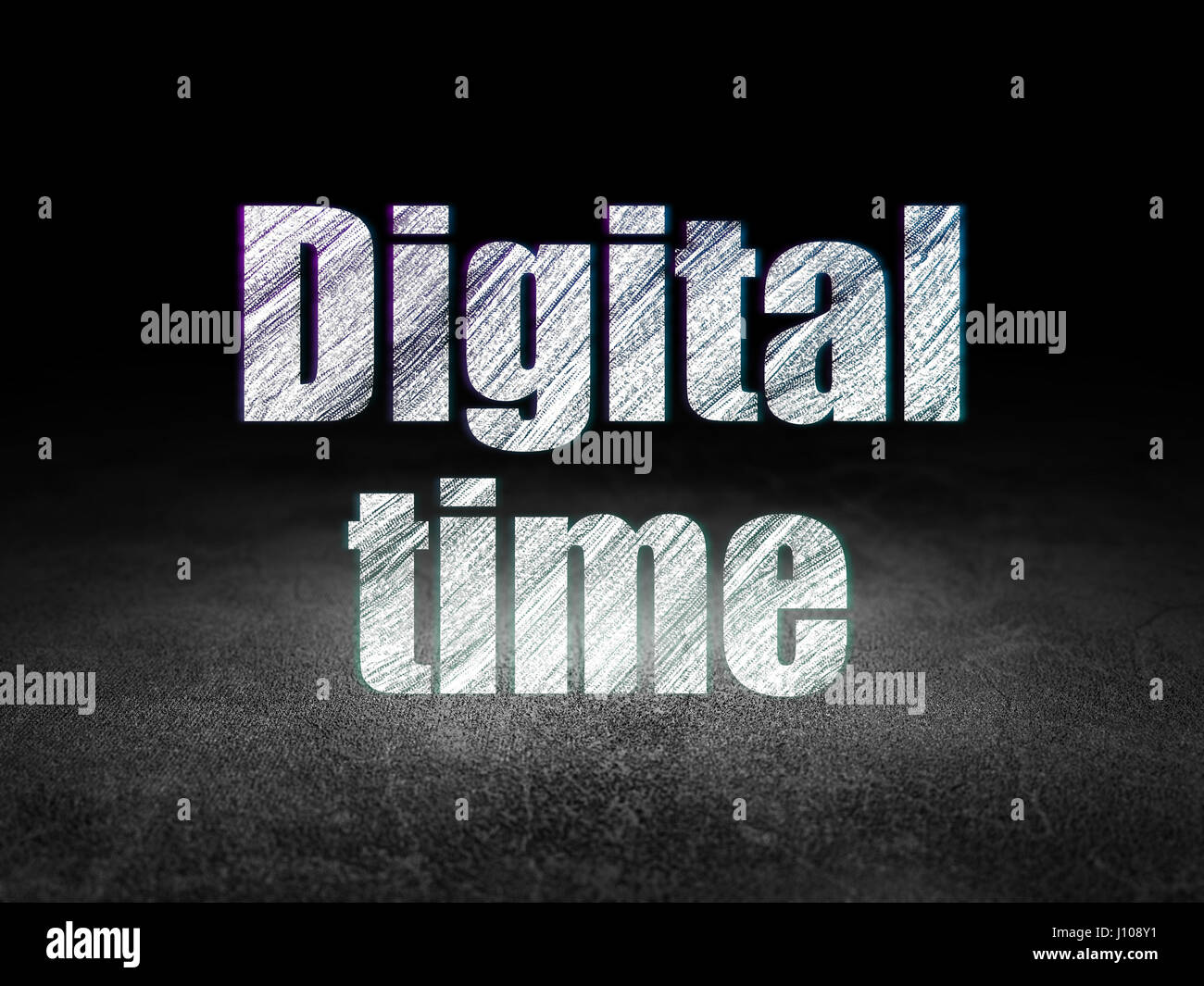 Time concept: Digital Time in grunge dark room Stock Photo - Alamy