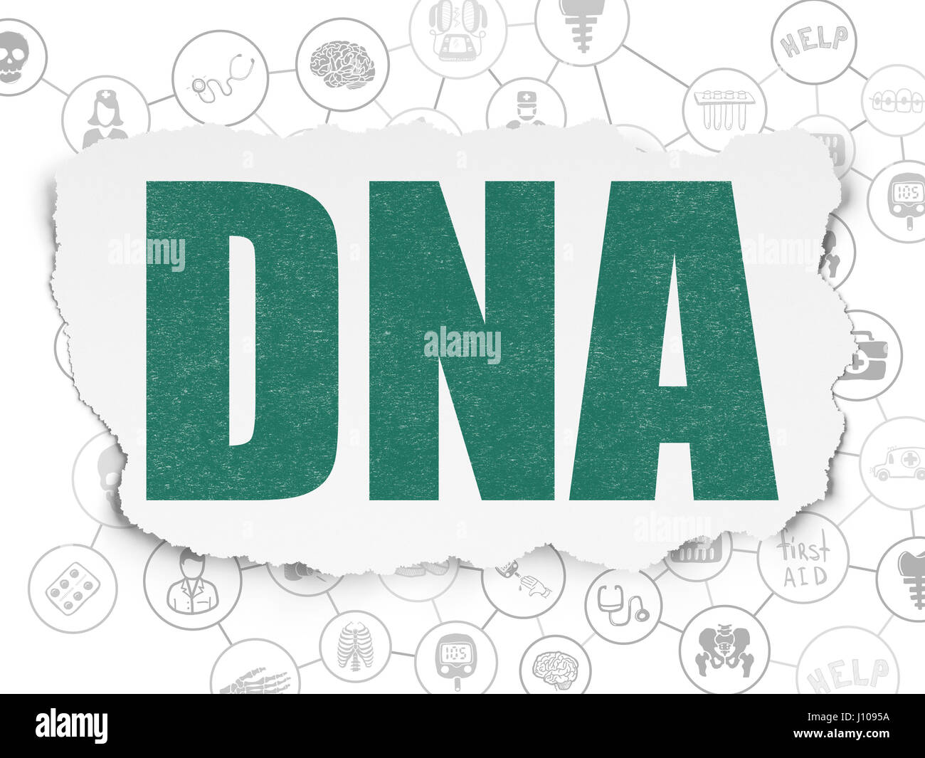 Medicine concept: DNA on Torn Paper background Stock Photo - Alamy