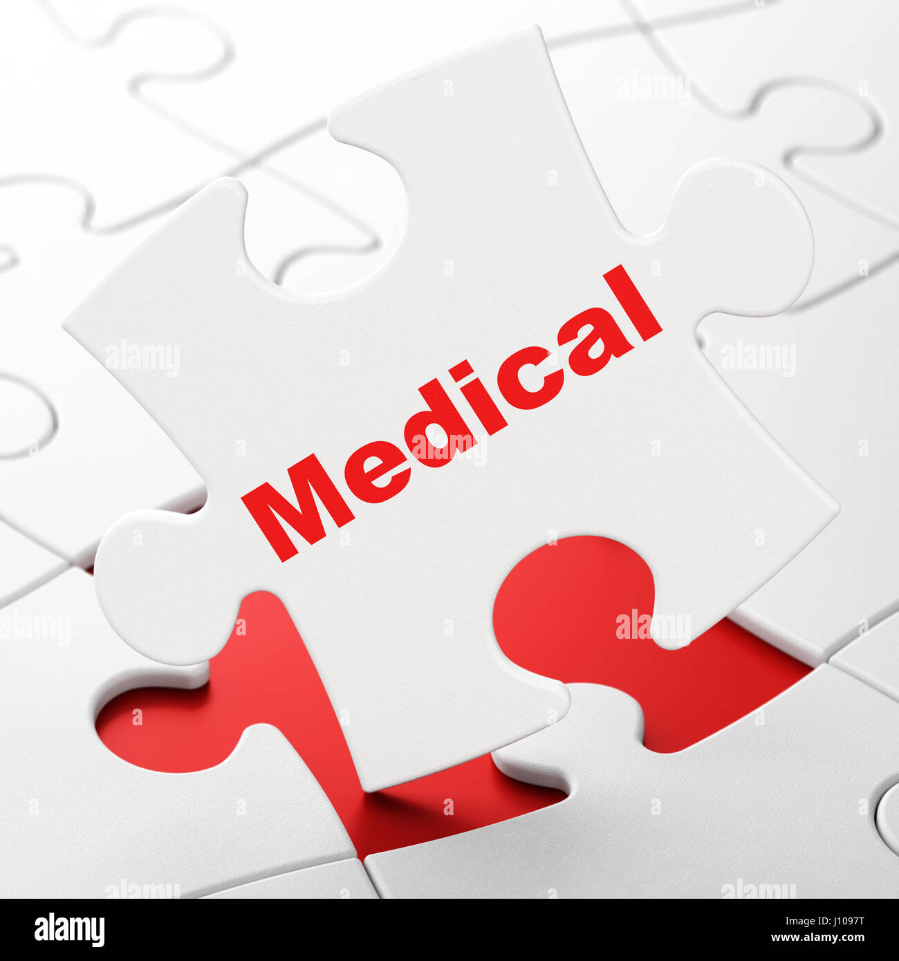 Medicine concept: Medical on puzzle background Stock Photo - Alamy