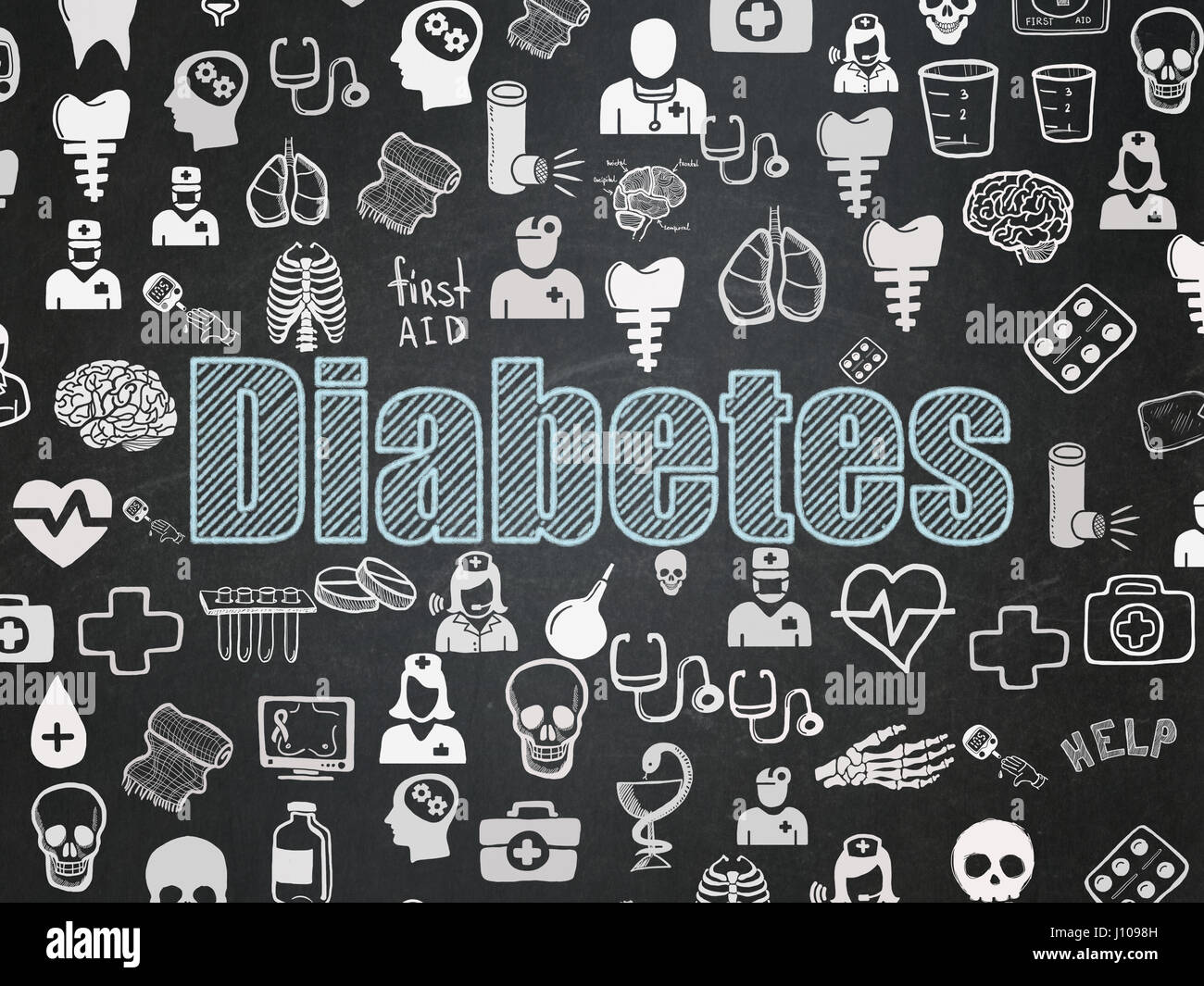 Health concept: Diabetes on School board background Stock Photo - Alamy