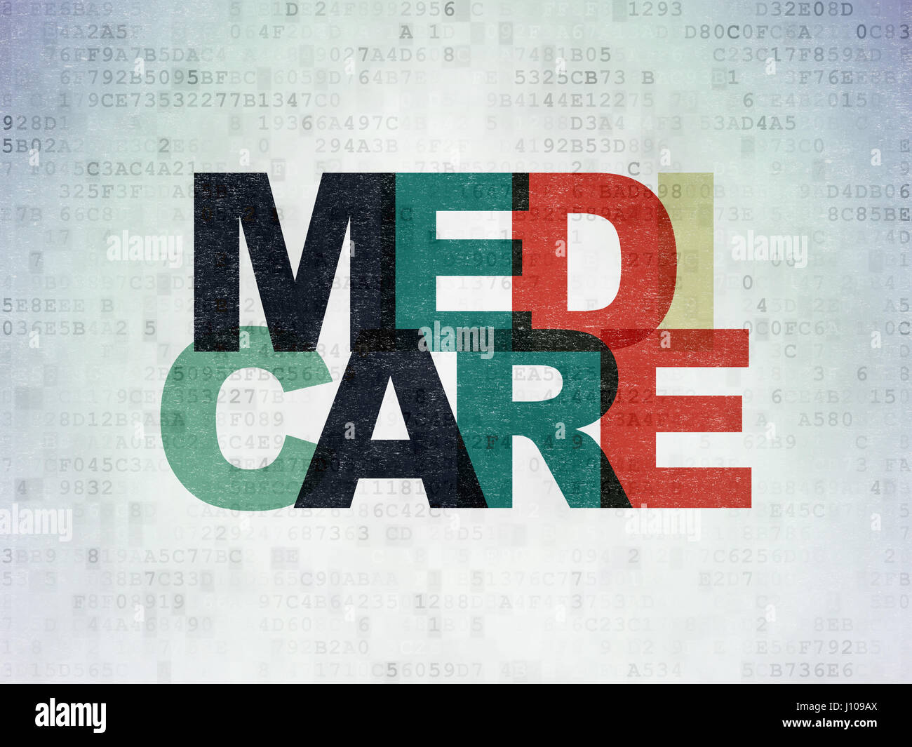 Healthcare concept: Medicare on Digital Data Paper background Stock ...