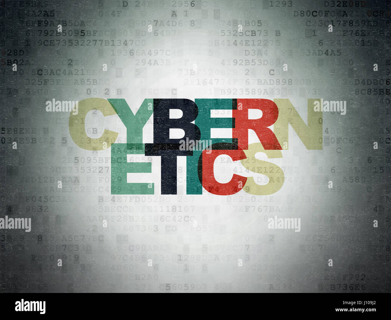 Science concept: Cybernetics on Digital Data Paper background Stock ...