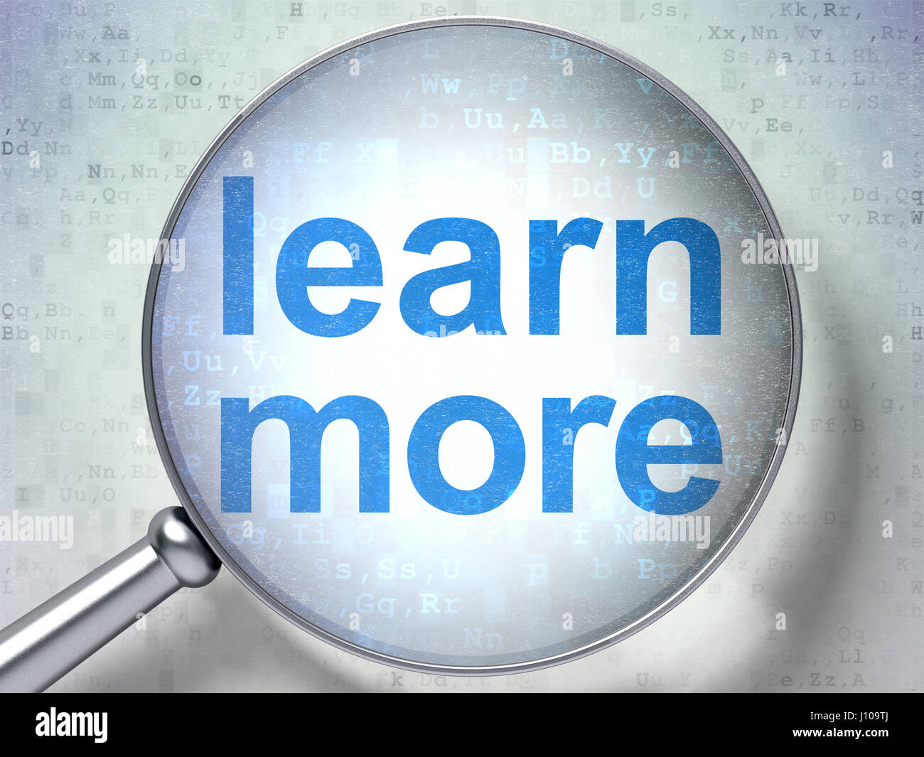 Learning concept: Learn More with optical glass Stock Photo - Alamy