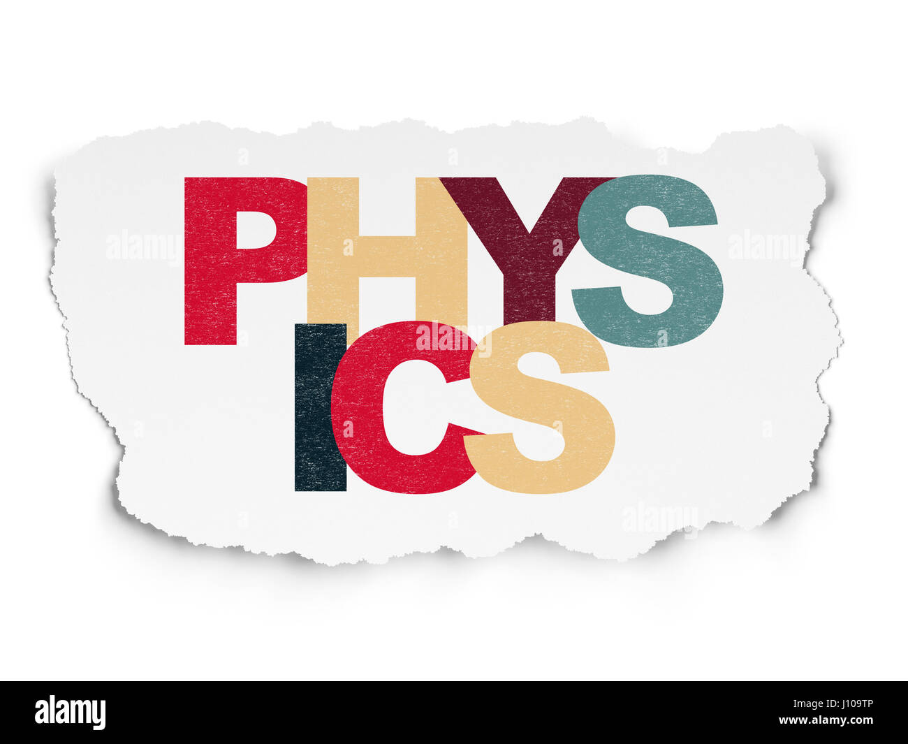 Studying concept: Physics on Torn Paper background Stock Photo - Alamy