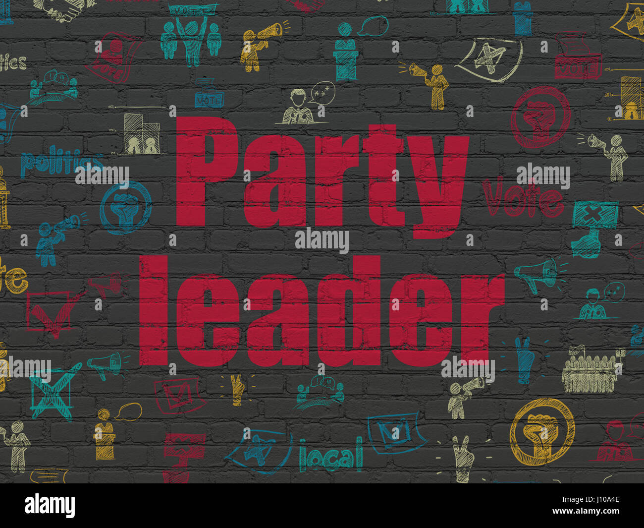 Politics concept: Party Leader on wall background Stock Photo - Alamy