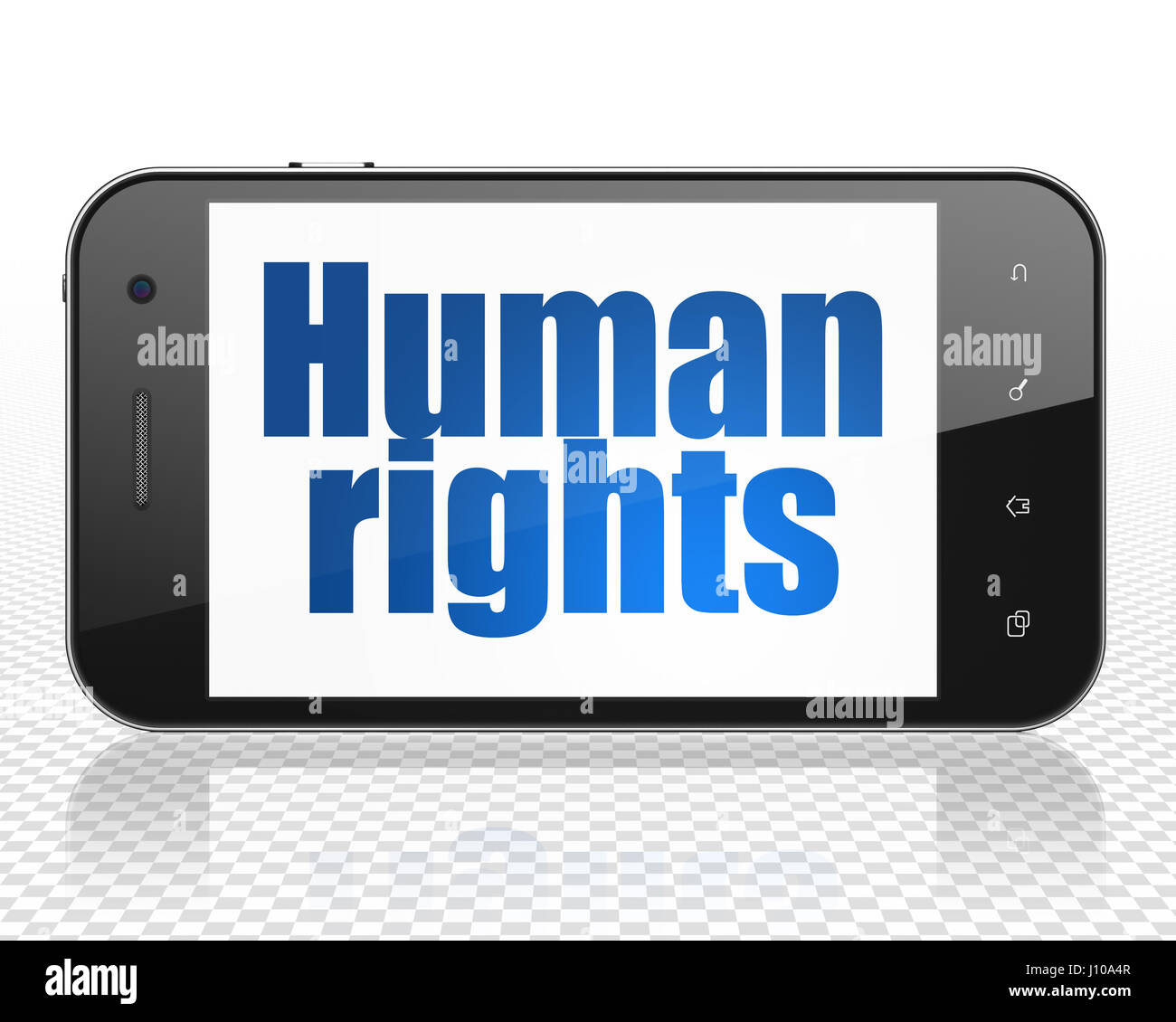 Political concept: Smartphone with Human Rights on display Stock Photo ...