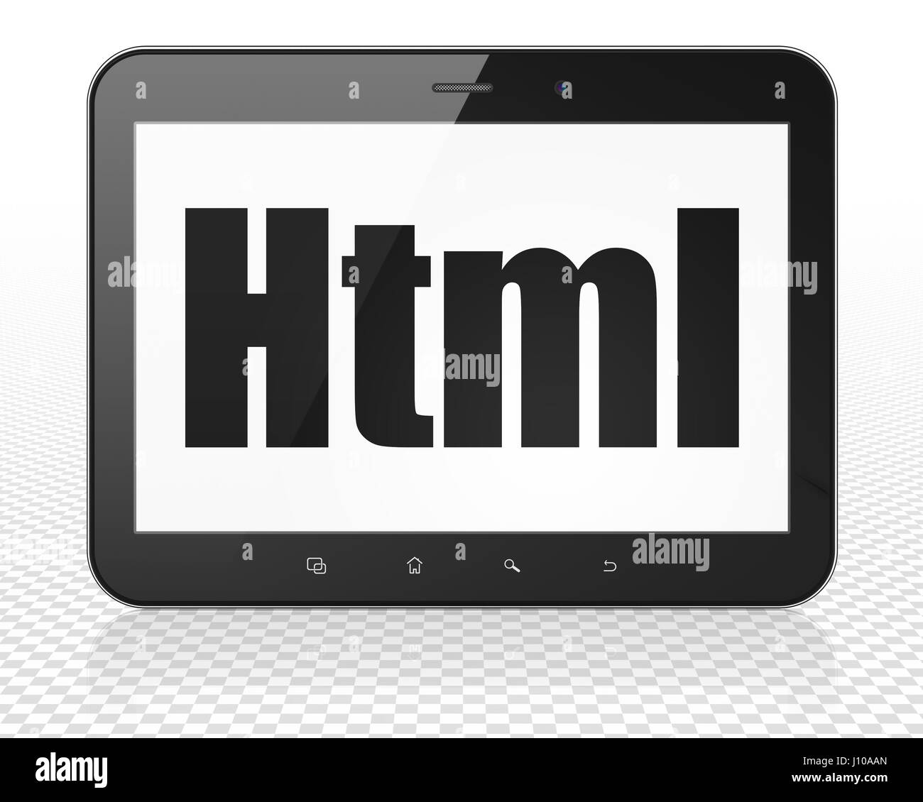 Database concept: Tablet Pc Computer with Html on display Stock Photo ...