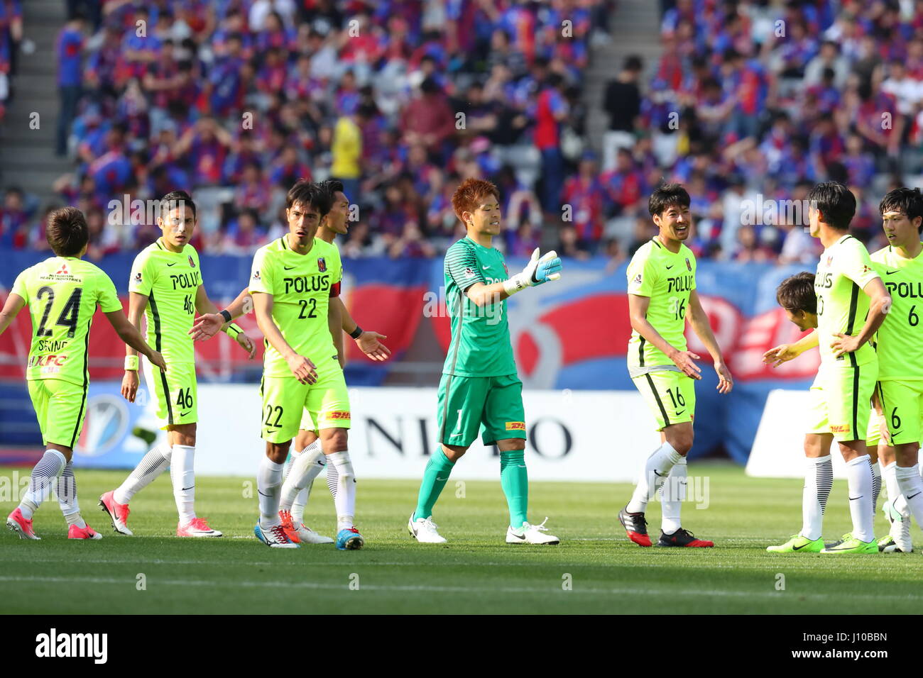Ajinomoto Stadium, Tokyo, Japan. 16th Apr, 2017. Urawa Reds team group ...