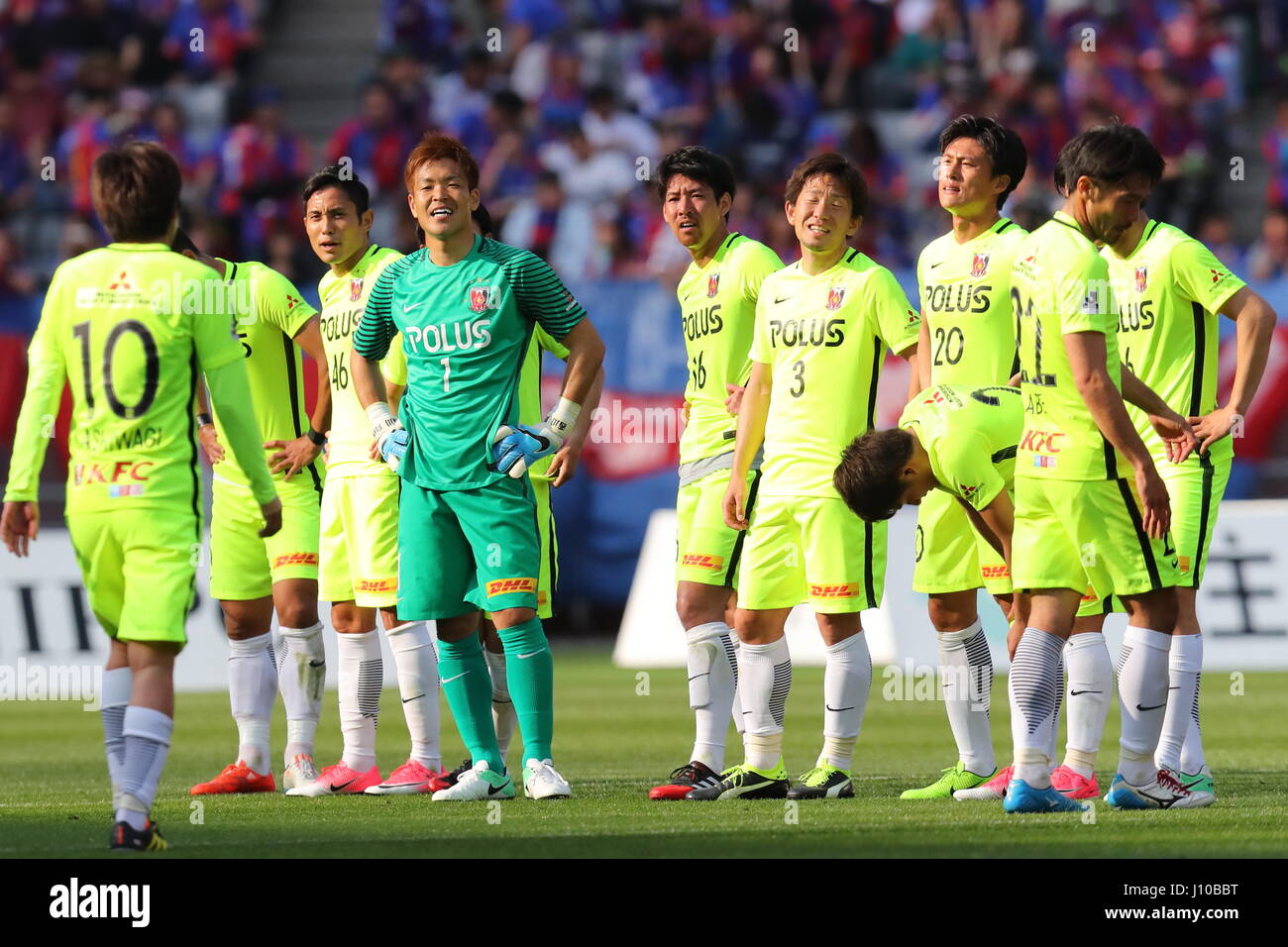 Ajinomoto Stadium, Tokyo, Japan. 16th Apr, 2017. Urawa Reds team group ...