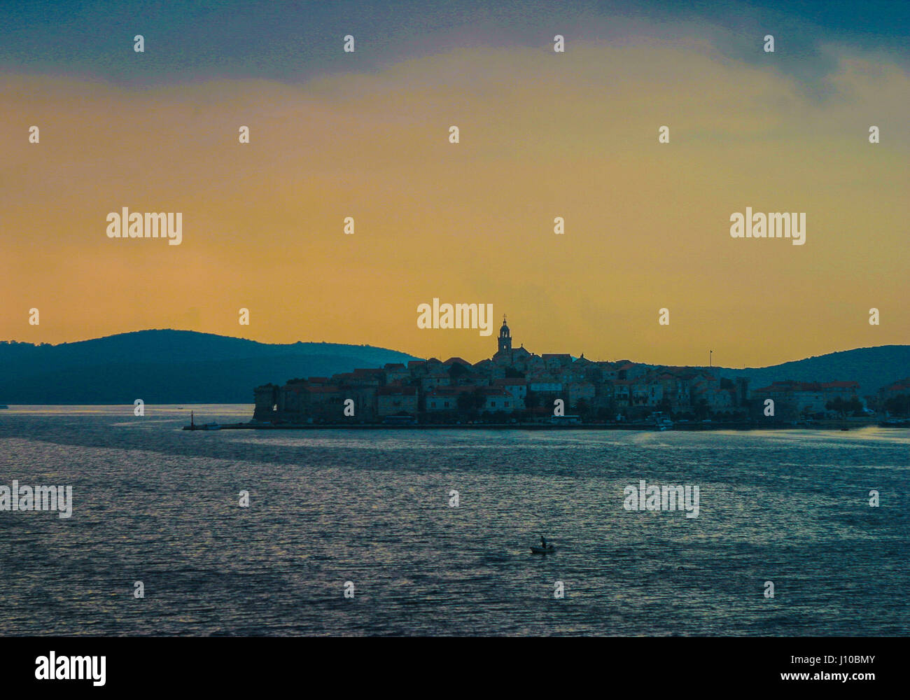Korcula, Croatia. 9th Oct, 2004. At daybreak, the historic town of ...