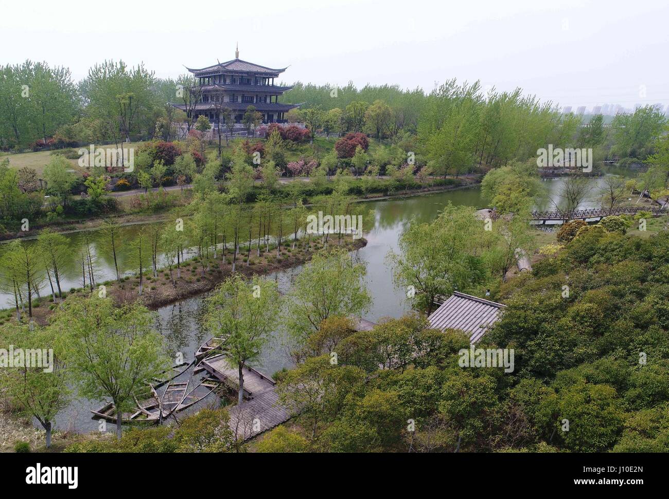 Huaian, China. 16th Apr, 2017. .Aerial photography of the Scenic Area ...