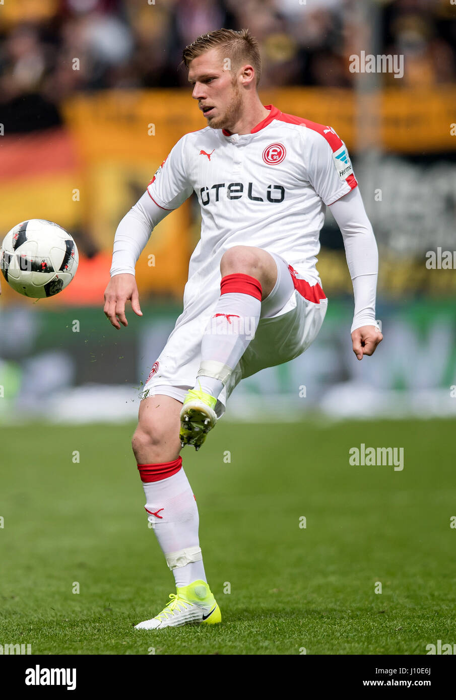 Dresden, Germany. 16th Apr, 2017. Dusseldorf's Rouwen Hennings during ...