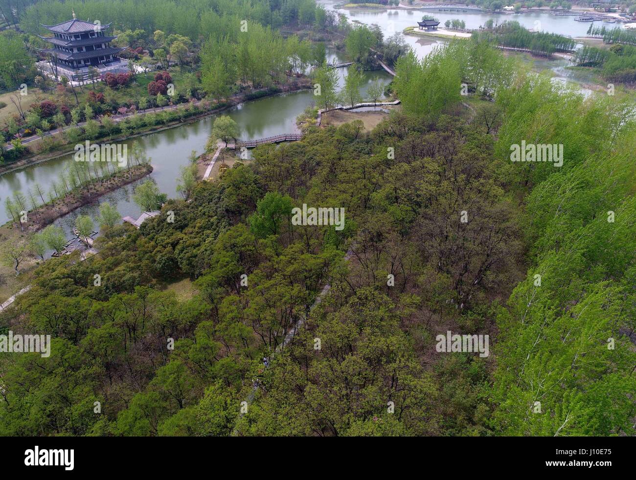 Huaian, China. 16th Apr, 2017. .Aerial photography of the Scenic Area ...